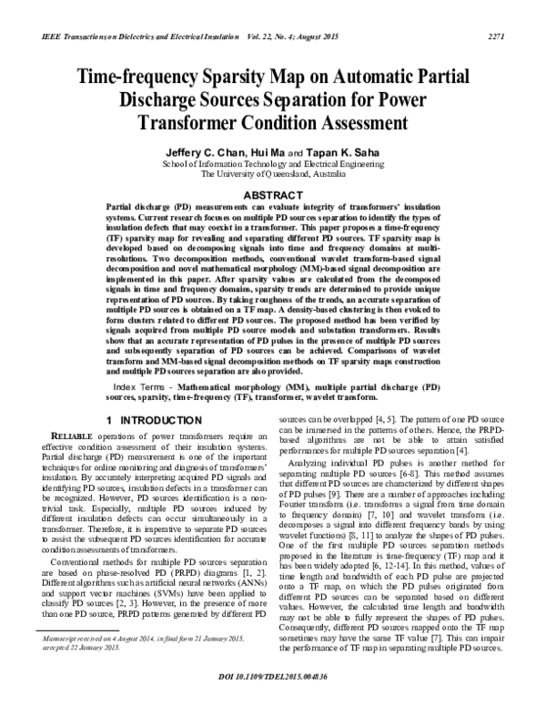 (PDF) Time-frequency sparsity map on automatic partial discharge sources separation for power ...