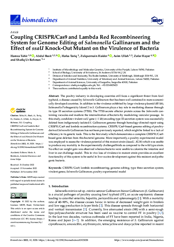 (PDF) Coupling CRISPR/Cas9 and Lambda Red Recombineering System for ...
