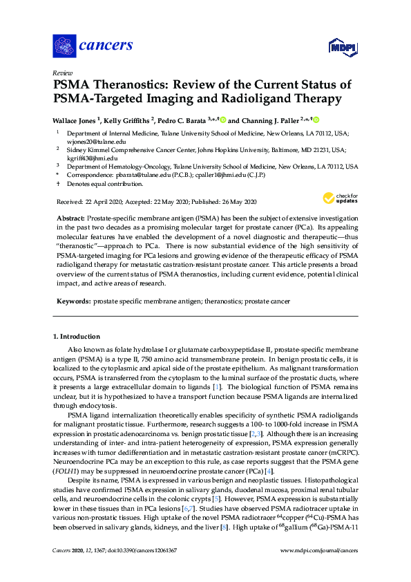 Pdf Psma Theranostics Review Of The Current Status Of Psma Targeted