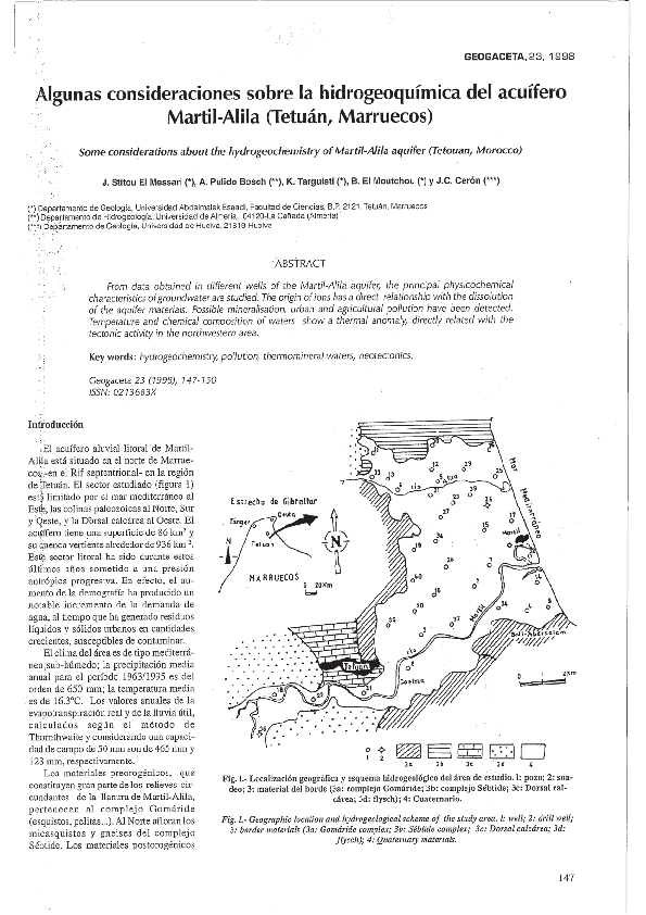 (PDF) Algunas consideraciones sobre la hidrogeoquímica del acuífero Martil-Alila (Tetouán ...