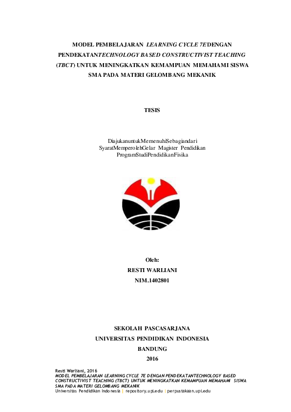 (PDF) Model Pembelajaran Learning Cycle 7E Dengan Pendekatan Technology ...