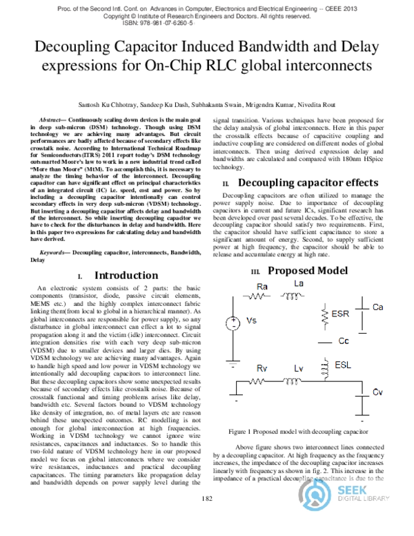 (PDF) Decoupling Capacitor Induced Bandwidth and Delay expressions for On-Chip RLC global ...