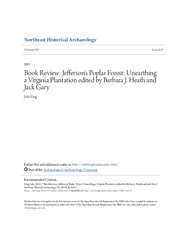 (PDF) Jefferson's Poplar Forest