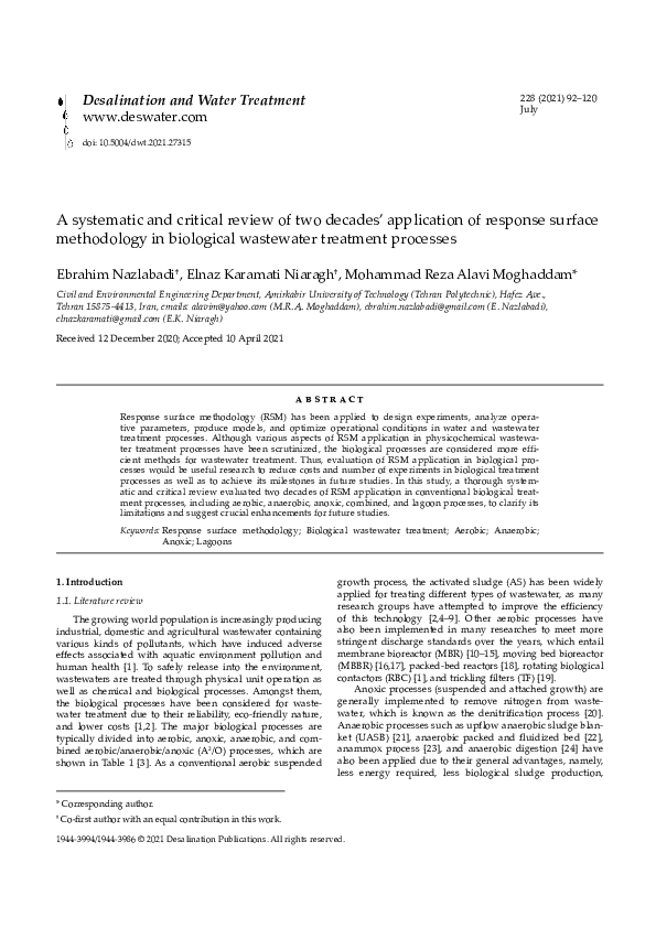 (PDF) A systematic and critical review of two decades’ application of ...