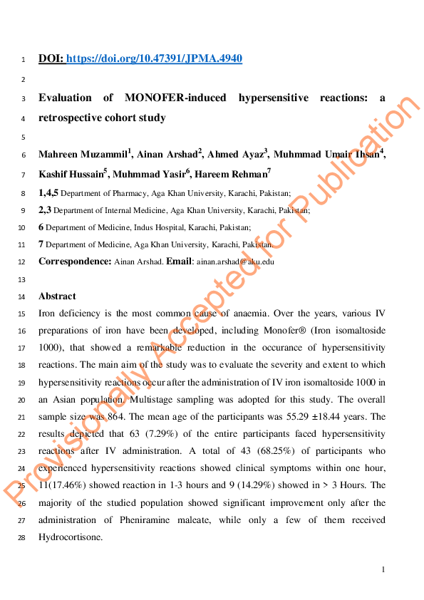 (PDF) Evaluation of MONOFER-induced hypersensitive reactions: a ...