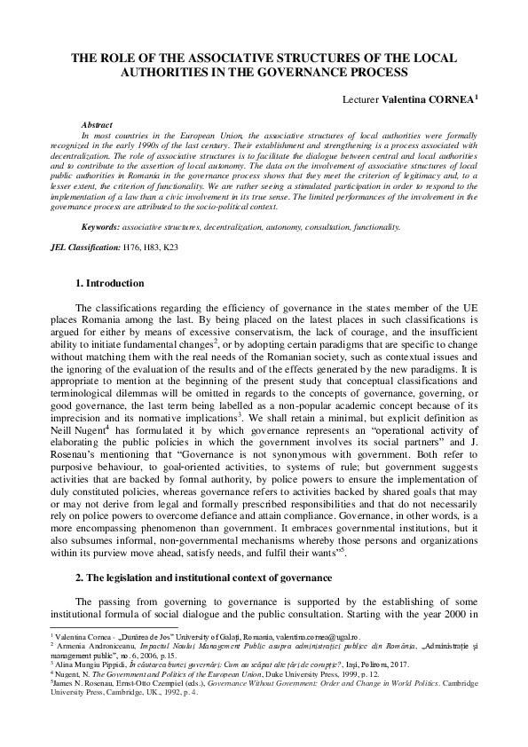 (PDF) The Role of the Associative Structures of the Local Authorities ...