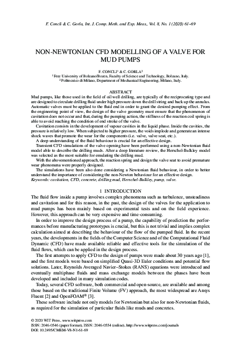 Pdf Cfd Modeling Of Non Newtonian Valve Dynamics