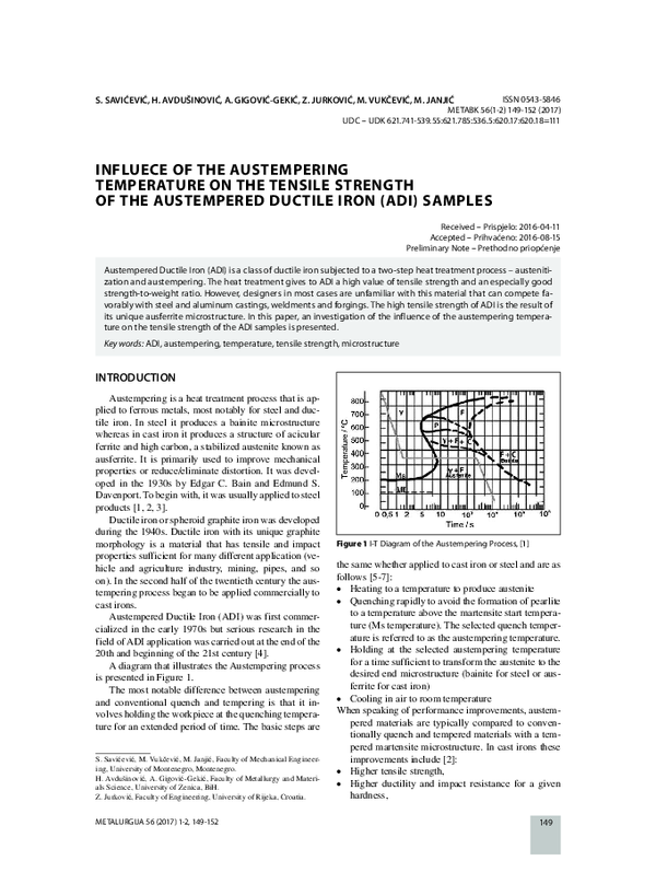(PDF) Influece of the austempering temperature on the tensile strength of the austempered ...
