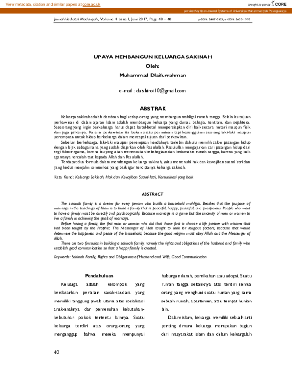 (PDF) Upaya Membangun Keluarga Sakinah | muhammad dlaifurrahman ...