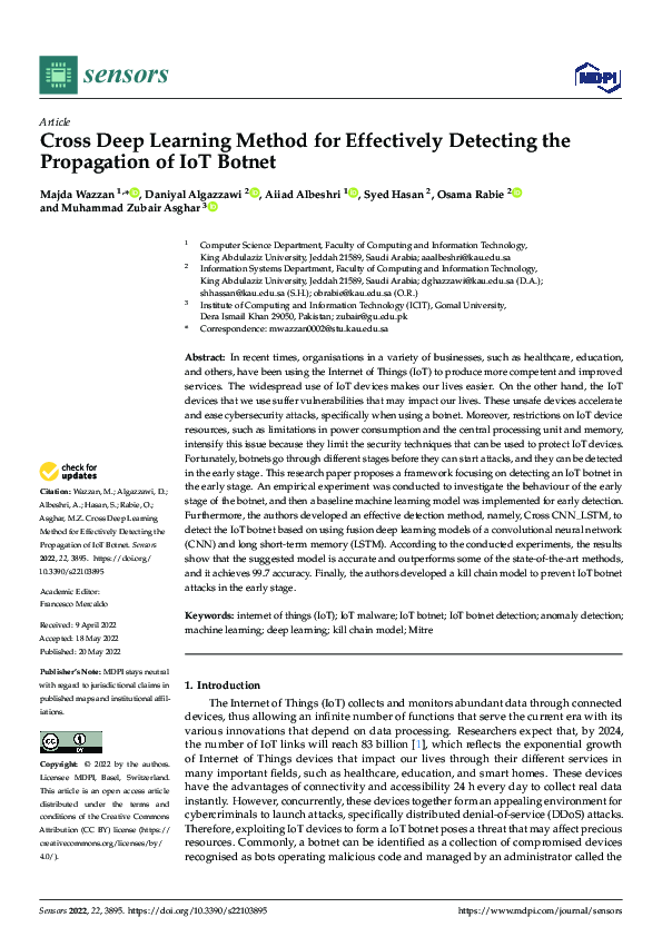 (PDF) Deep Learning for IoT Botnet Detection