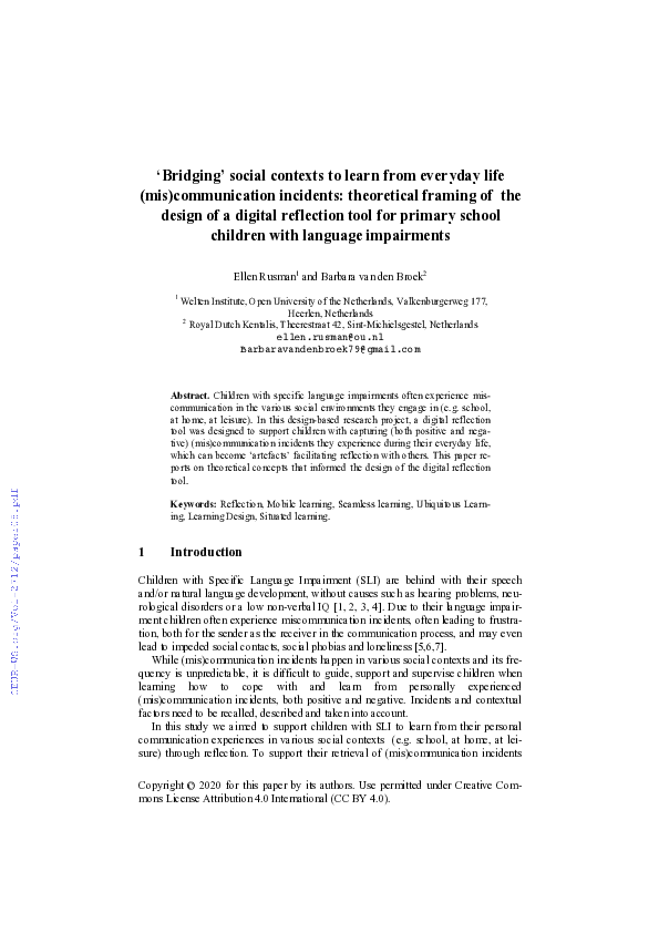 (PDF) Bridging' social contexts to learn from everyday life (mis)communication incidents ...