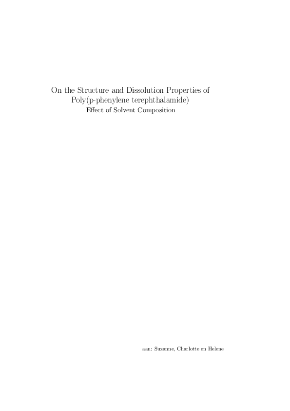(PDF) On the Structure and Dissolution Properties of Poly(p-phenylene ...
