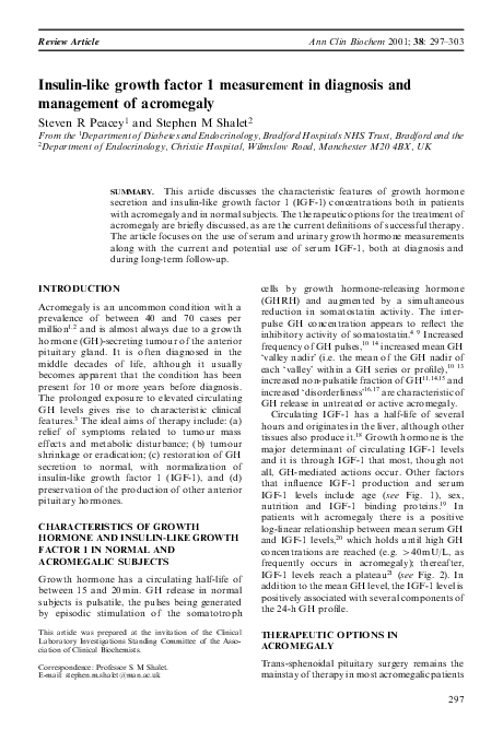 (PDF) Insulin-like growth factor 1 measurement in diagnosis and ...
