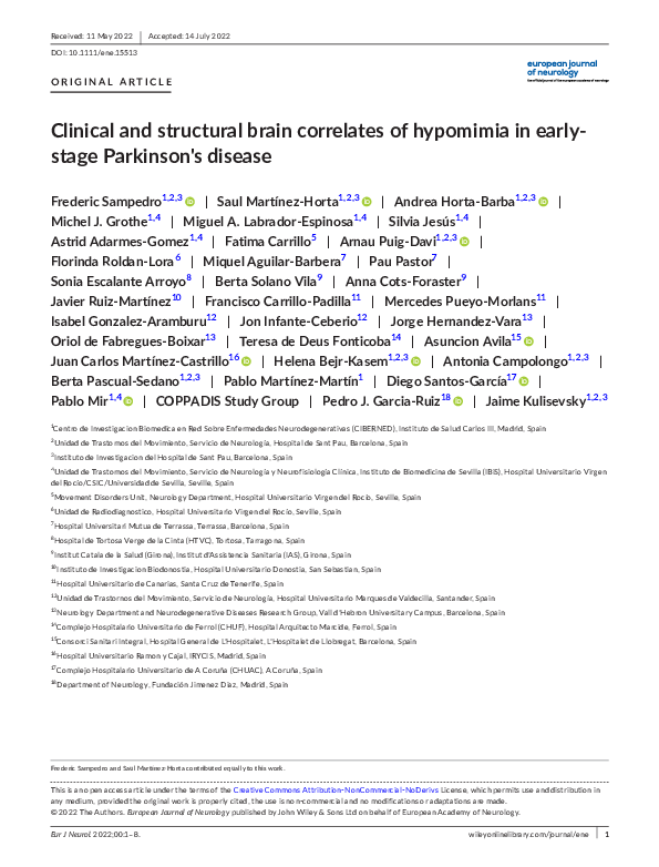 (PDF) Clinical and structural brain correlates of hypomimia in early ...