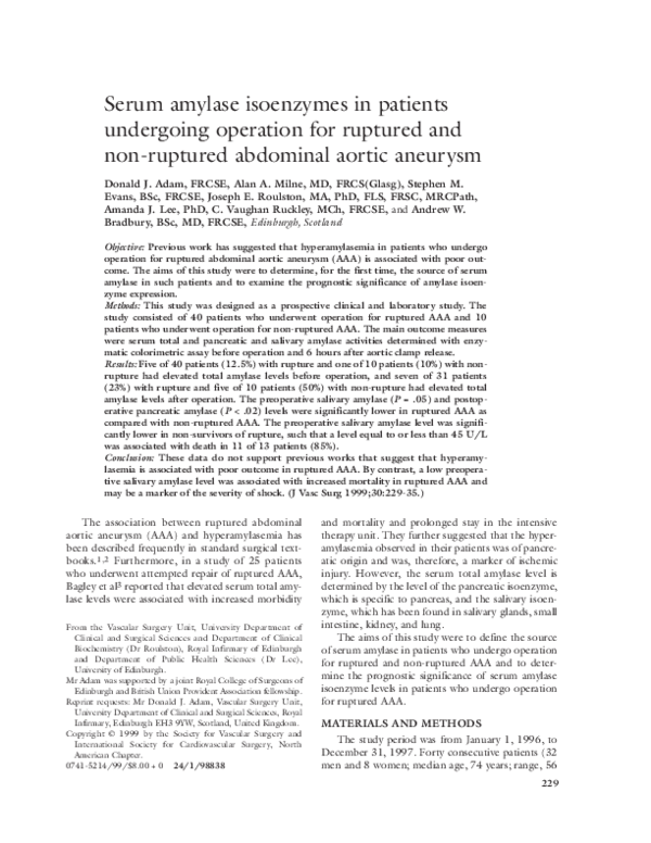(PDF) Serum amylase isoenzymes in patients undergoing operation for ...