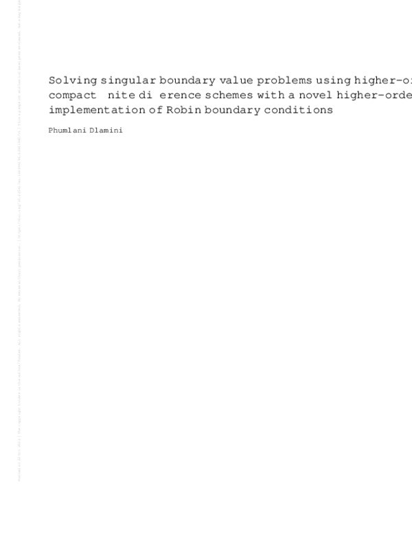 (PDF) Solving singular boundary value problems using higher-order compact finite difference ...