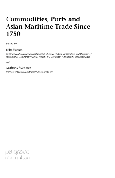 (PDF) Commodities, Ports and Asian Maritime Trade Since 1750