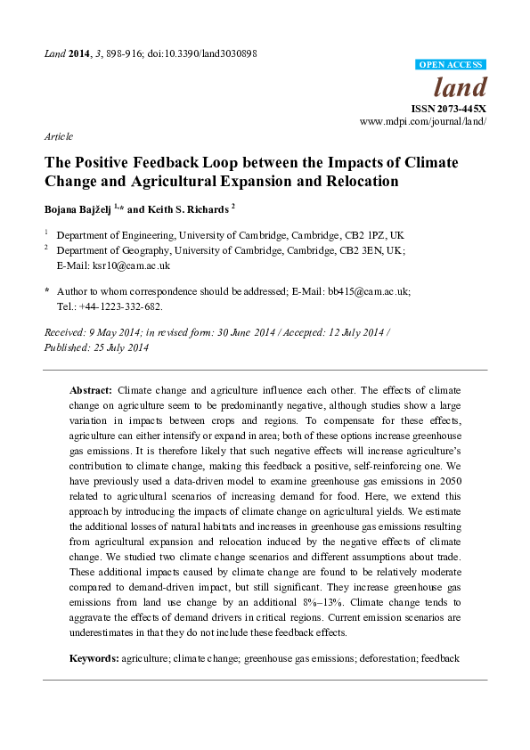 (PDF) The Positive Feedback Loop between the Impacts of Climate Change ...