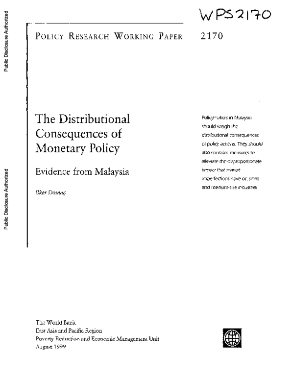Pdf The Distributional Consequences Of Monetary Policy Evidence From 5506