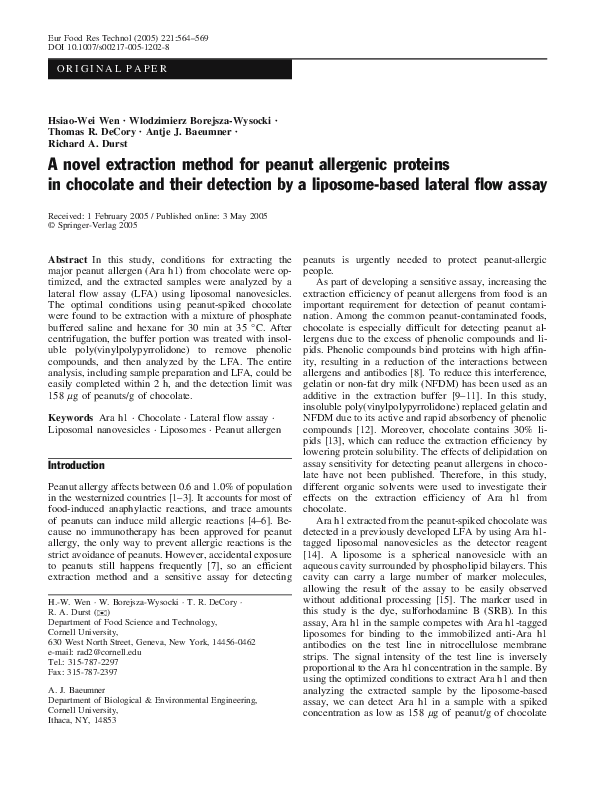 (PDF) A novel extraction method for peanut allergenic proteins in ...
