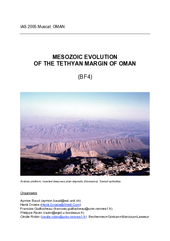 (PDF) Mesozoic Evolution of the Tethyan margin of Oman