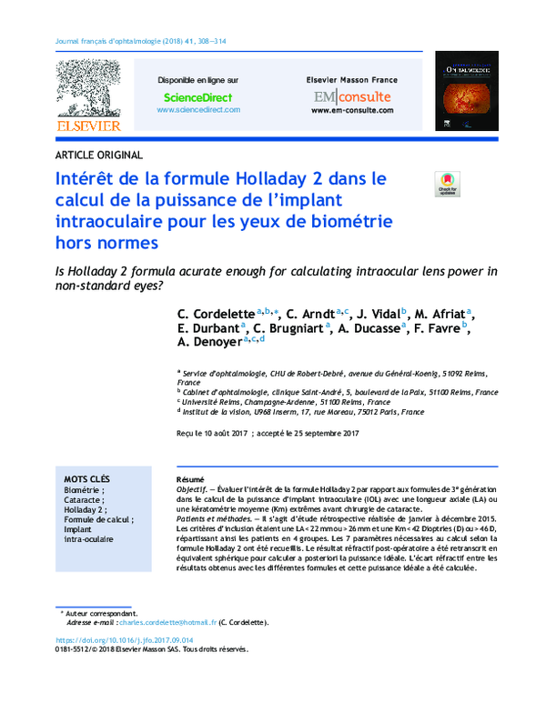 (PDF) Intérêt de la formule Holladay 2 dans le calcul de la puissance ...