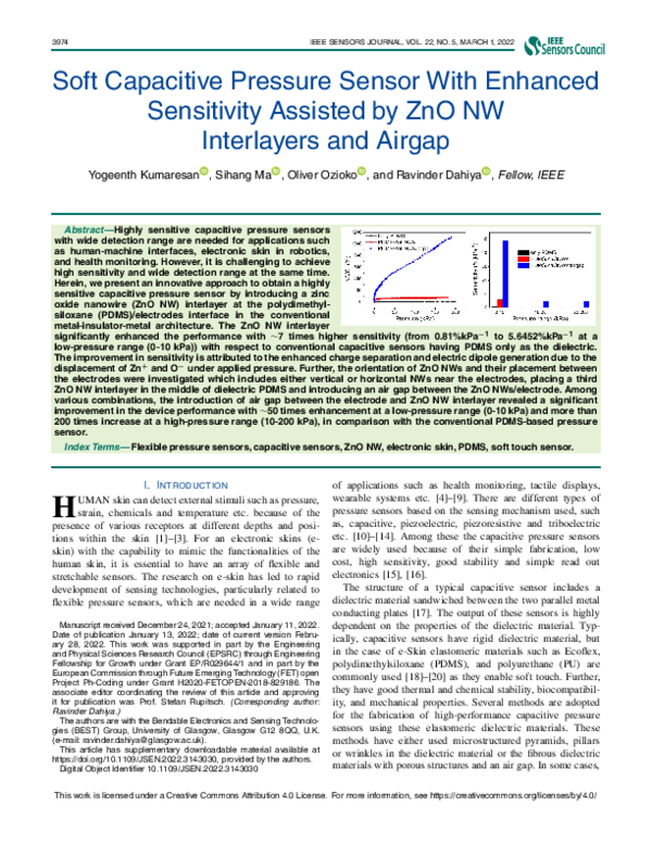 (PDF) Soft Capacitive Pressure Sensor With Enhanced Sensitivity Assisted by ZnO NW Interlayers ...
