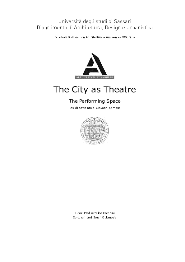 (PDF) The City as theatre: the performing space | Giovanni Campus - Academia.edu