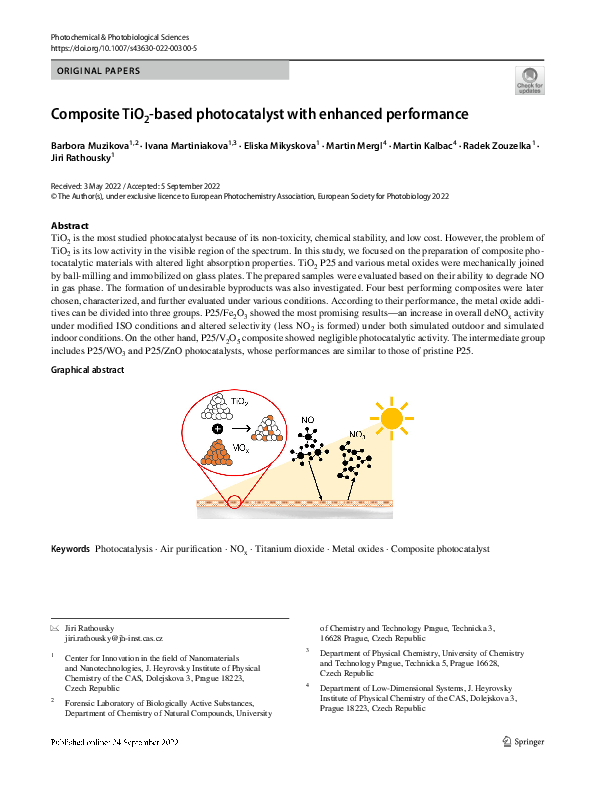 (PDF) Composite TiO2-based photocatalyst with enhanced performance