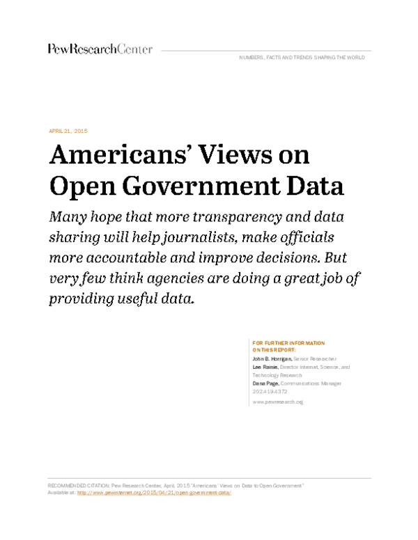 (PDF) Americans' Views on Open Government Data