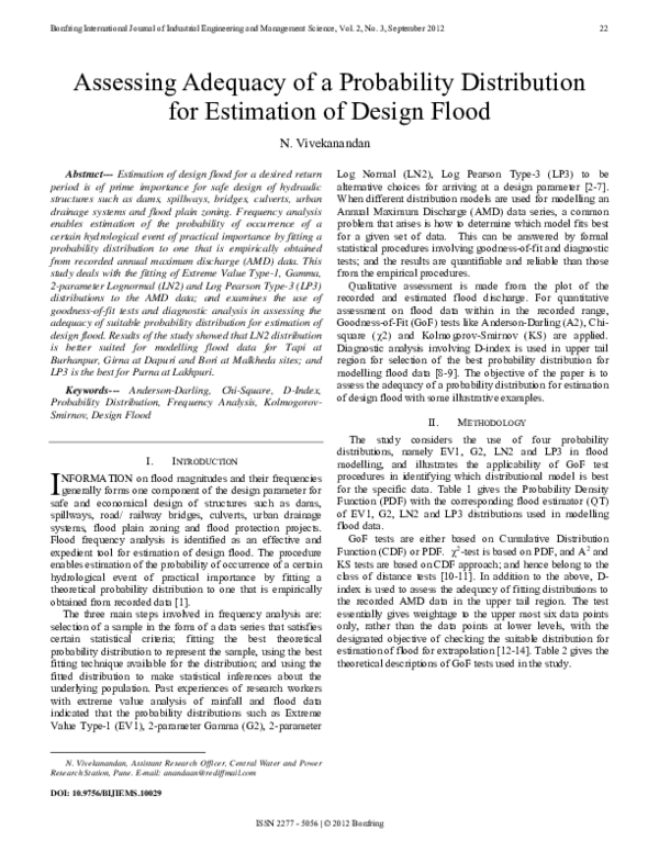 (PDF) Assessing Adequacy of a Probability Distribution for Estimation ...