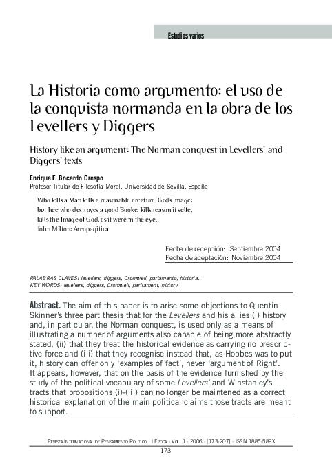 (PDF) La Historia como argumento: el uso de la conquista normanda en la ...