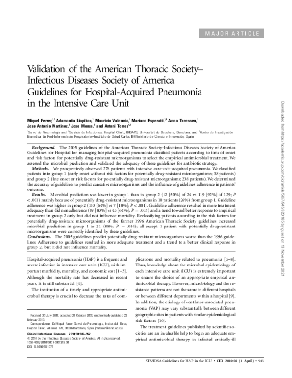 (PDF) Validation of the American Thoracic Society–Infectious Diseases Society of America ...