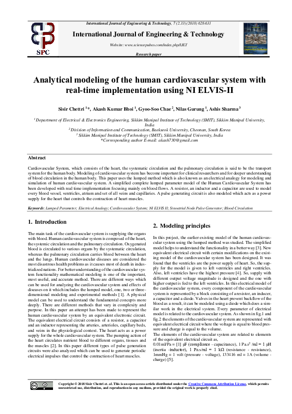 (PDF) Analytical modeling of the human cardiovascular system with real ...