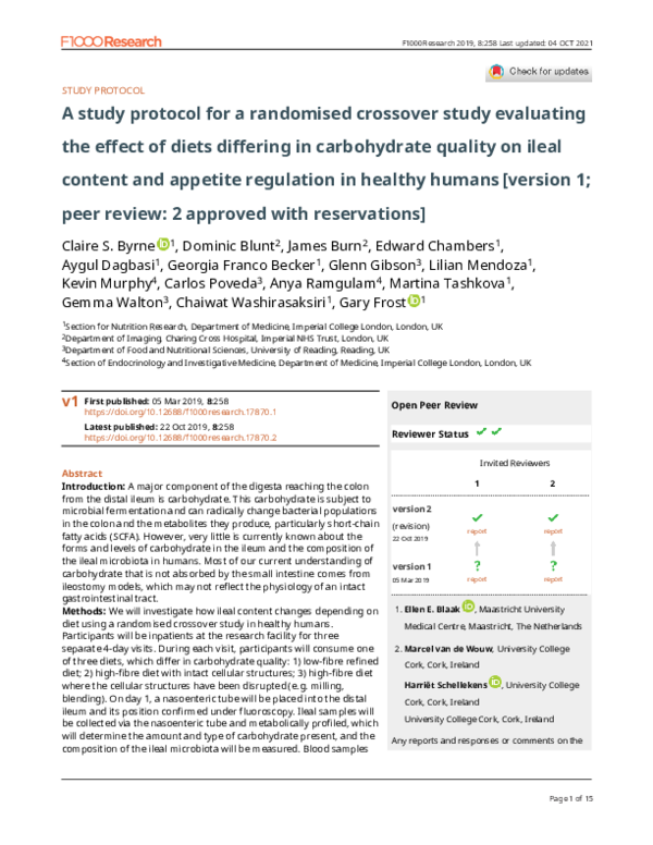 (PDF) A study protocol for a randomised crossover study evaluating the ...
