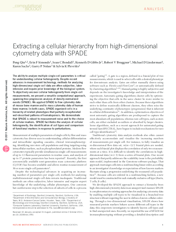 (PDF) Extracting a cellular hierarchy from high-dimensional cytometry data with SPADE