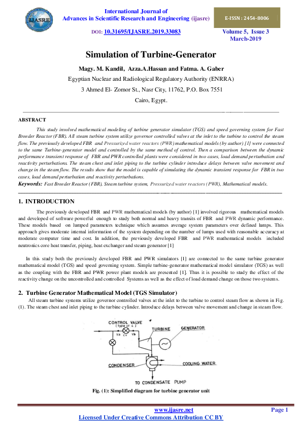Pdf Simulation Of Turbine Generator