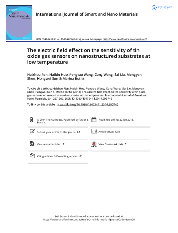 (PDF) The electric field effect on the sensitivity of tin oxide gas ...