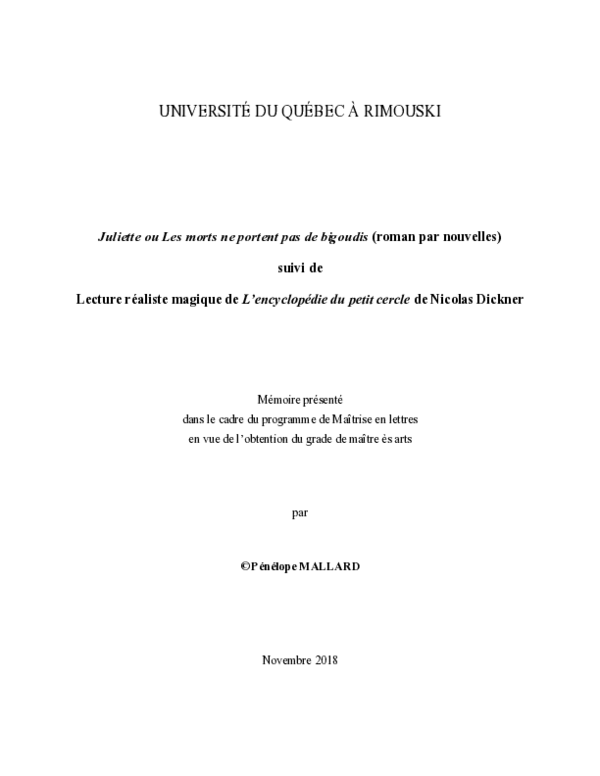 (PDF) Juliette ou Les morts ne portent pas de bigoudis (roman par ...