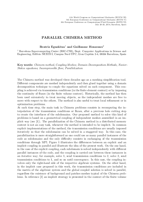 Pdf Parallel Chimera Method