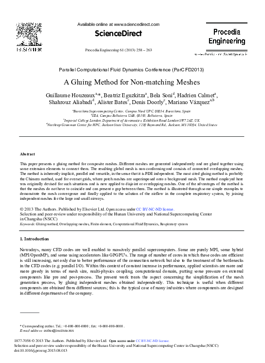 (PDF) A Gluing Method for Non-matching Meshes