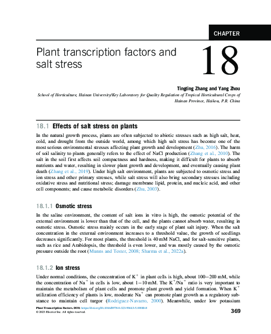 (PDF) Plant transcription factors and salt stress