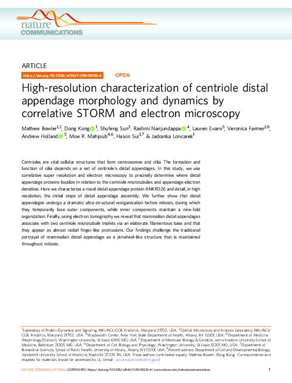 (PDF) High-resolution characterization of centriole distal appendage ...