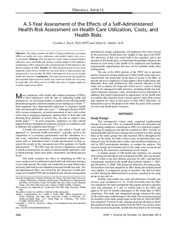 (PDF) A 3-year assessment of the effects of a self-administered health ...