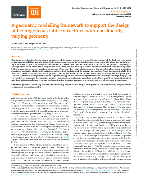 (PDF) A geometric modelling framework to support the design of heterogeneous lattice structures ...