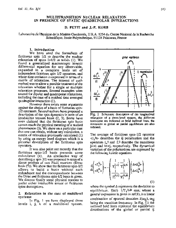 (PDF) Multitransition Nuclear Relaxation in Presence of Static ...