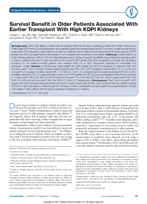 (PDF) Survival Benefit in Older Patients Associated With Earlier ...
