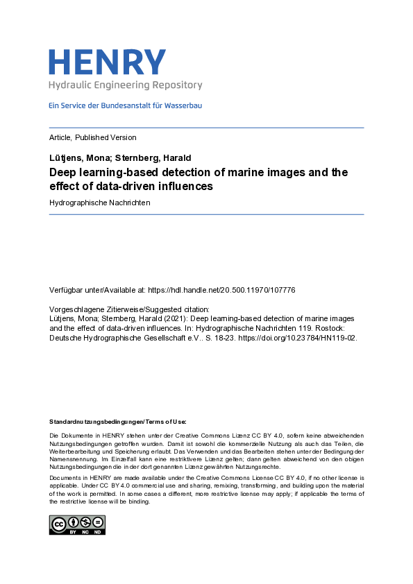 Pdf Deep Learning Based Detection Of Marine Images And The Effect Of