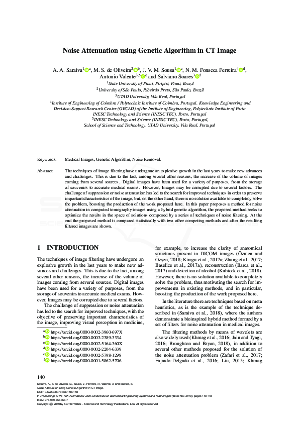 (PDF) Noise Attenuation using Genetic Algorithm in CT Image