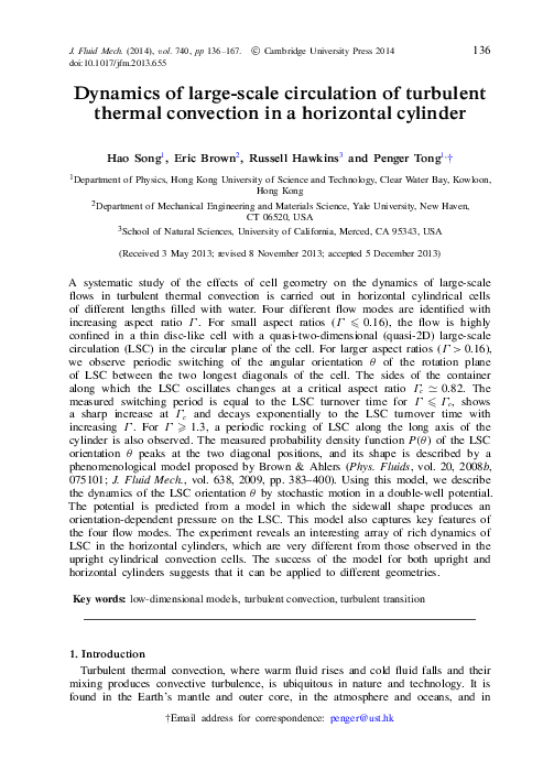 (PDF) Dynamics of large-scale circulation of turbulent thermal convection in a horizontal cylinder